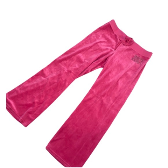 Pants & Jumpsuits | Juicy Couture Barbie Pink Velour Tracksuit Pants Bling Juicy Xl | Poshmark